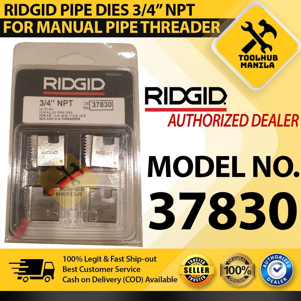 RIDGID 37830 Pipe Dies 3/4" 00R 12R NPT Alloy RH Automobile Interior ...
