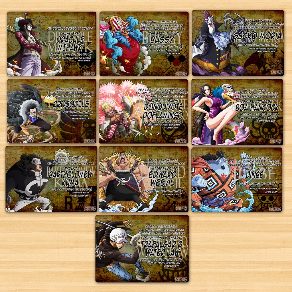 One Piece Ex-warlords / Shichibukai [Updated Bounties 2024] Photocard ...