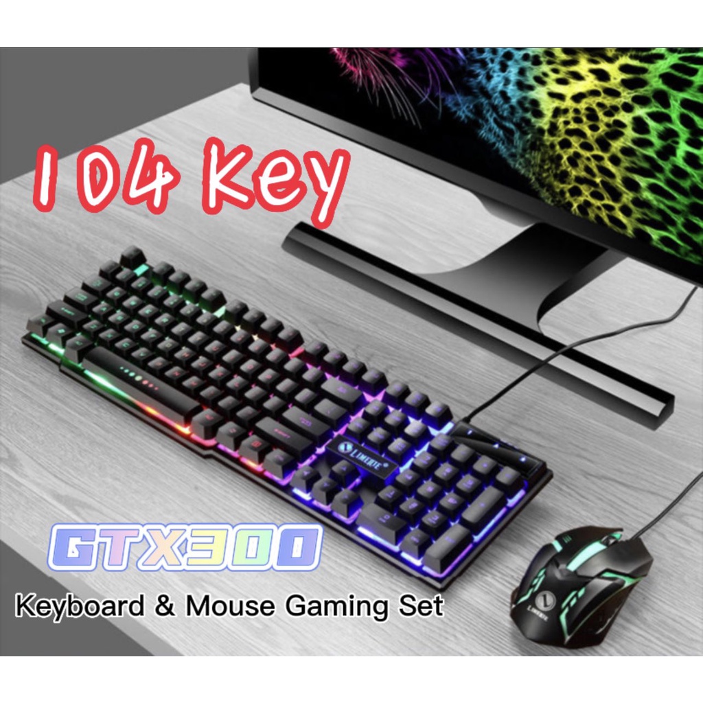 Gtx350 104key Colorful Led Backlight Ergonomic Gaming Keyboard USB ...