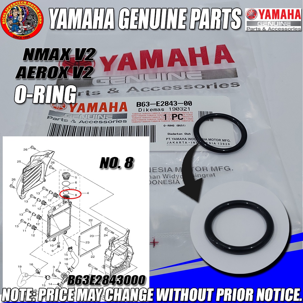 NMAX V2/AEROX V2 O-RING (YGP) (Genuine: B63-E2843-00) | Shopee Philippines