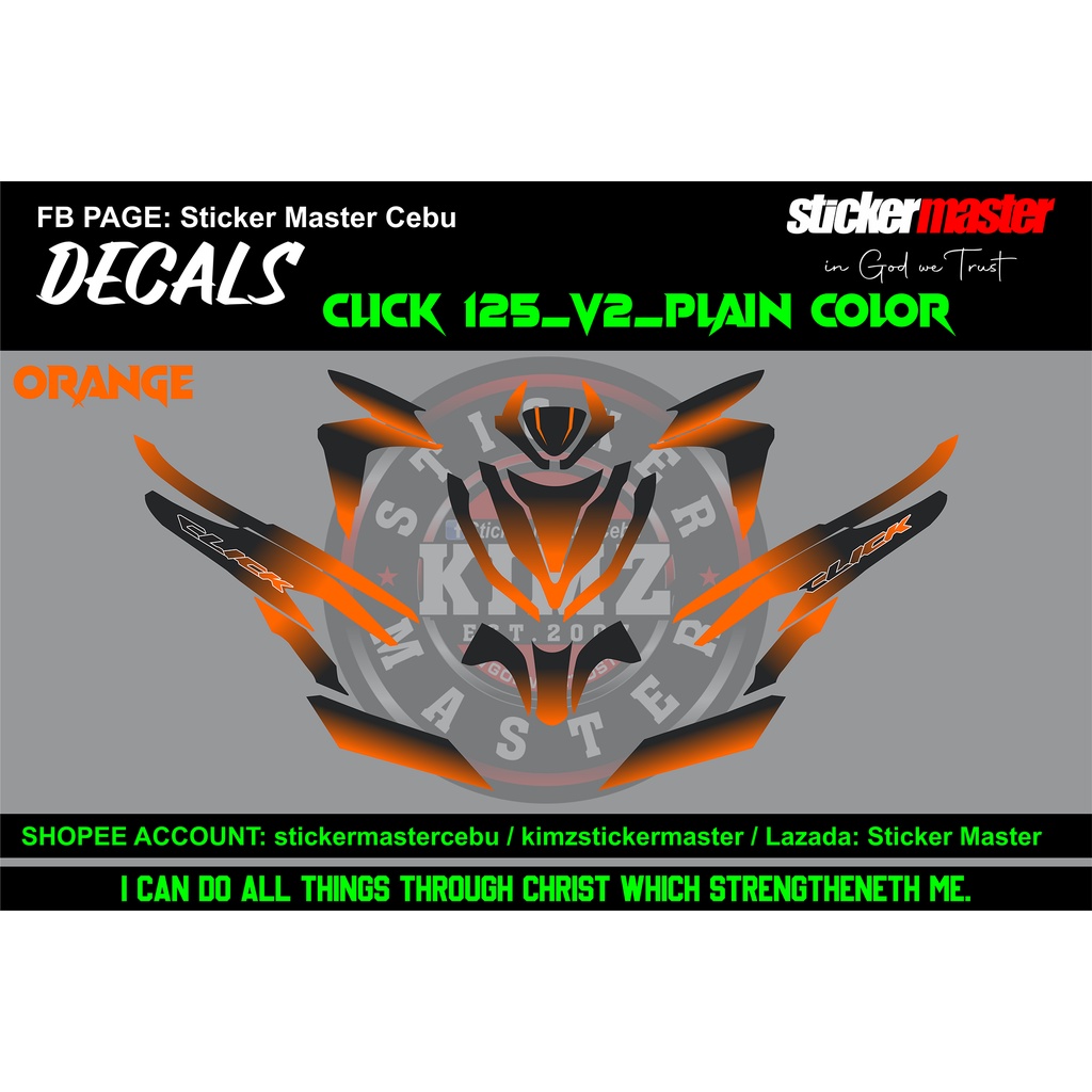 CLICK 125 V2 FULL DECALS ORANGE | Shopee Philippines