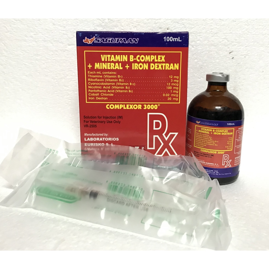 COMPLEXOR 3000 100ML - INJECTABLE B-COMPLEX WITH IRON (Sold per bottle ...