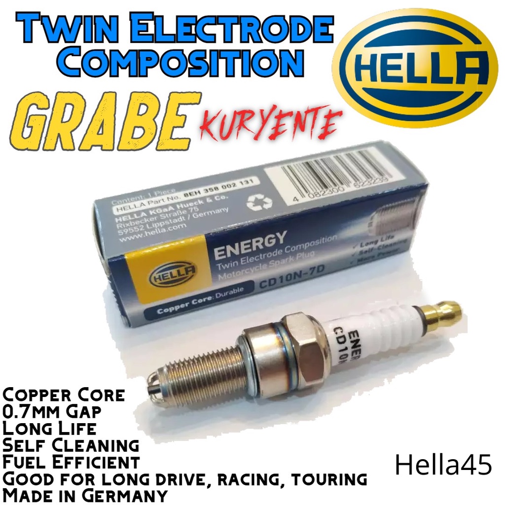 Yamaha Mio MXI 125 CD10N-7D HELLA TWIN ELECTRODE COMPOSITION SPARK PLUG ...
