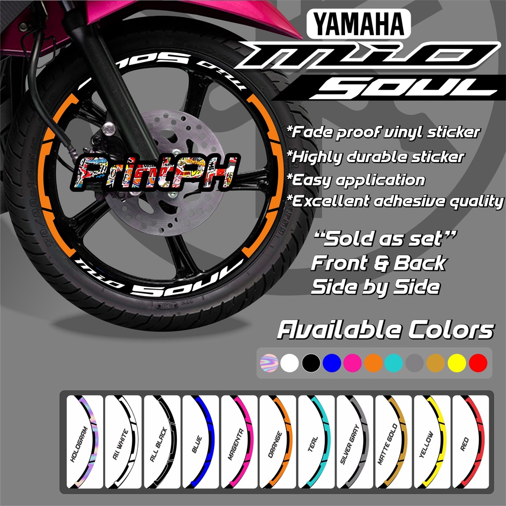 Yamaha Mio Soul Mag Decals Sticker Front & Back Side by Side Complete ...