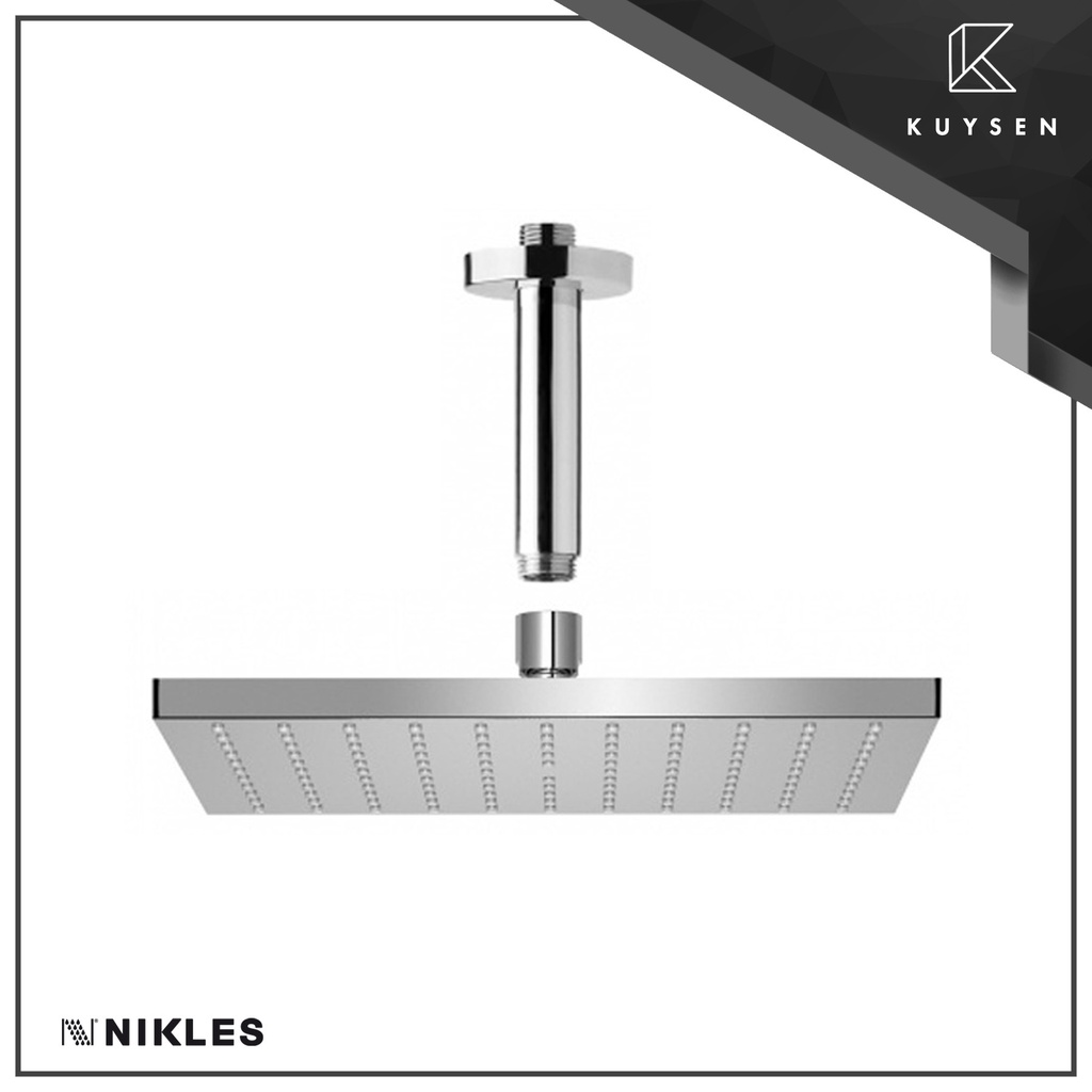 Nikles Fresh Square Shower Head 250 x 250mm with Ceiling Arm100mm by ...