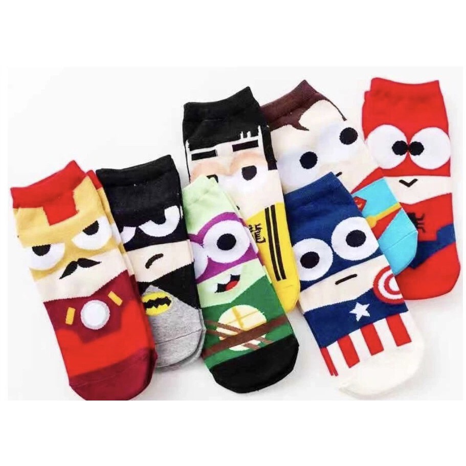 5 Pairs Korean Iconic The Avengers Cartoon Socks Comic Sock | Shopee ...