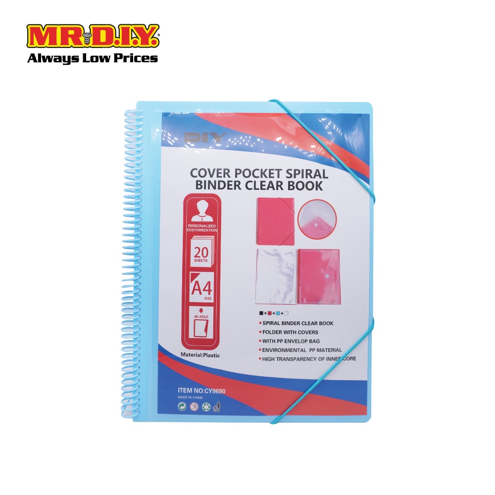 MR.DIY Cover 20 Pocket Spiral Binder Clear Book Display File | Shopee ...