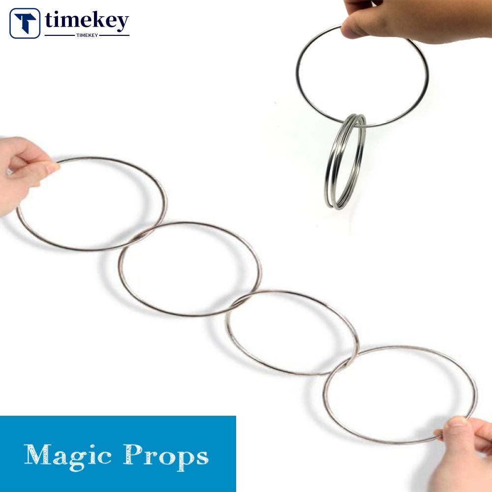 TIMEKEY 4Pcs/Set Magic Toy Metal Rings Classic Linking Iron Hoops Fun ...