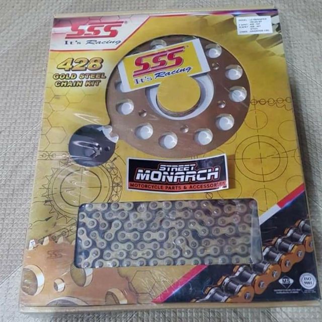SSS' STEEL GOLD CHAIN SET HEAVY DUTY FOR SNIPER 150 V1 AND V2/TFX 150 ...