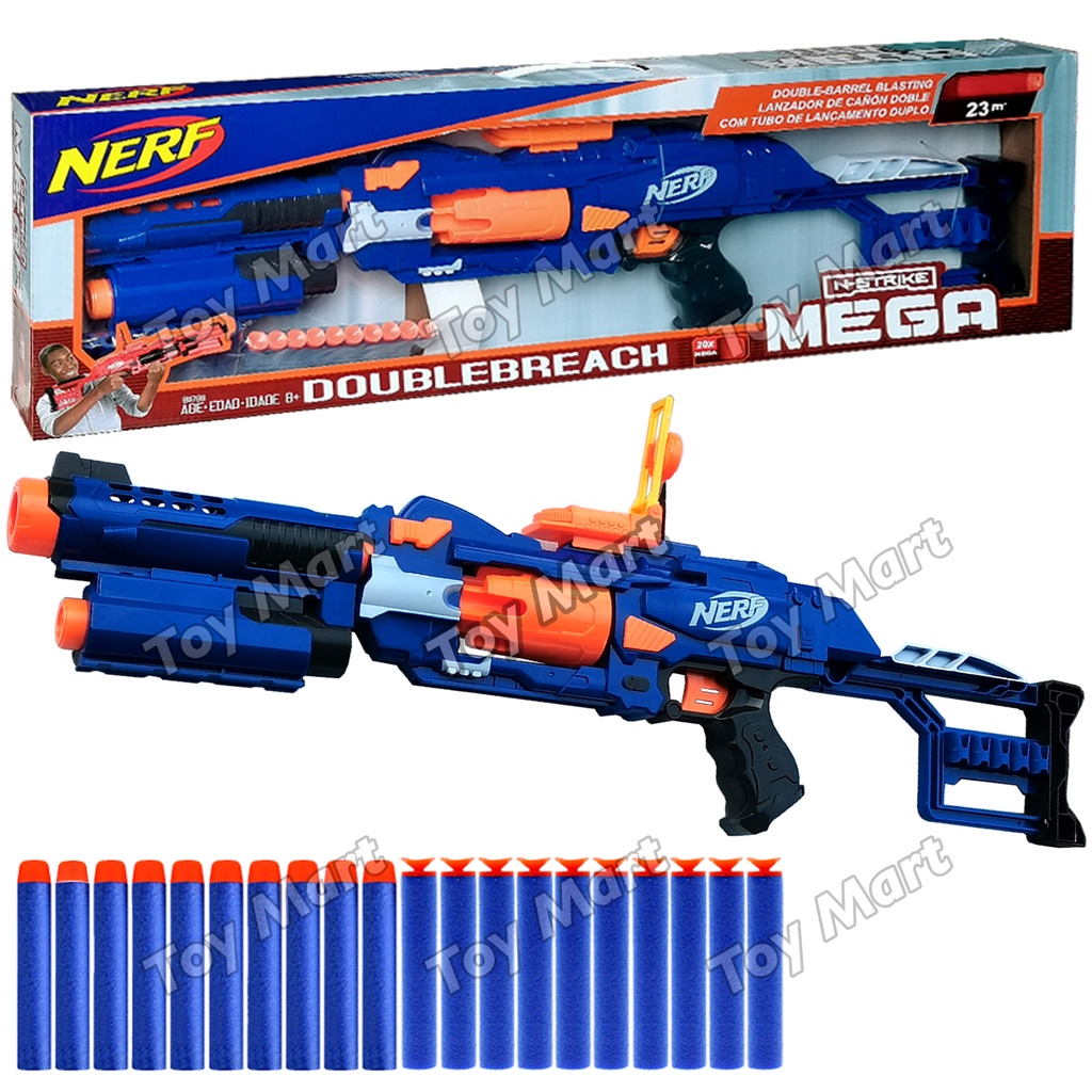NF N-Strike Mega Double-Barrel Blasting NF Electric Toy Gun With 20Pcs ...