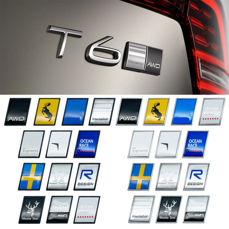3D Metal Sticker Trunk Sticker for Volvo T5 T6 XC90 XC60 XC70 XC40 V90 V60 V40 C30 S80 S90 S60 ...