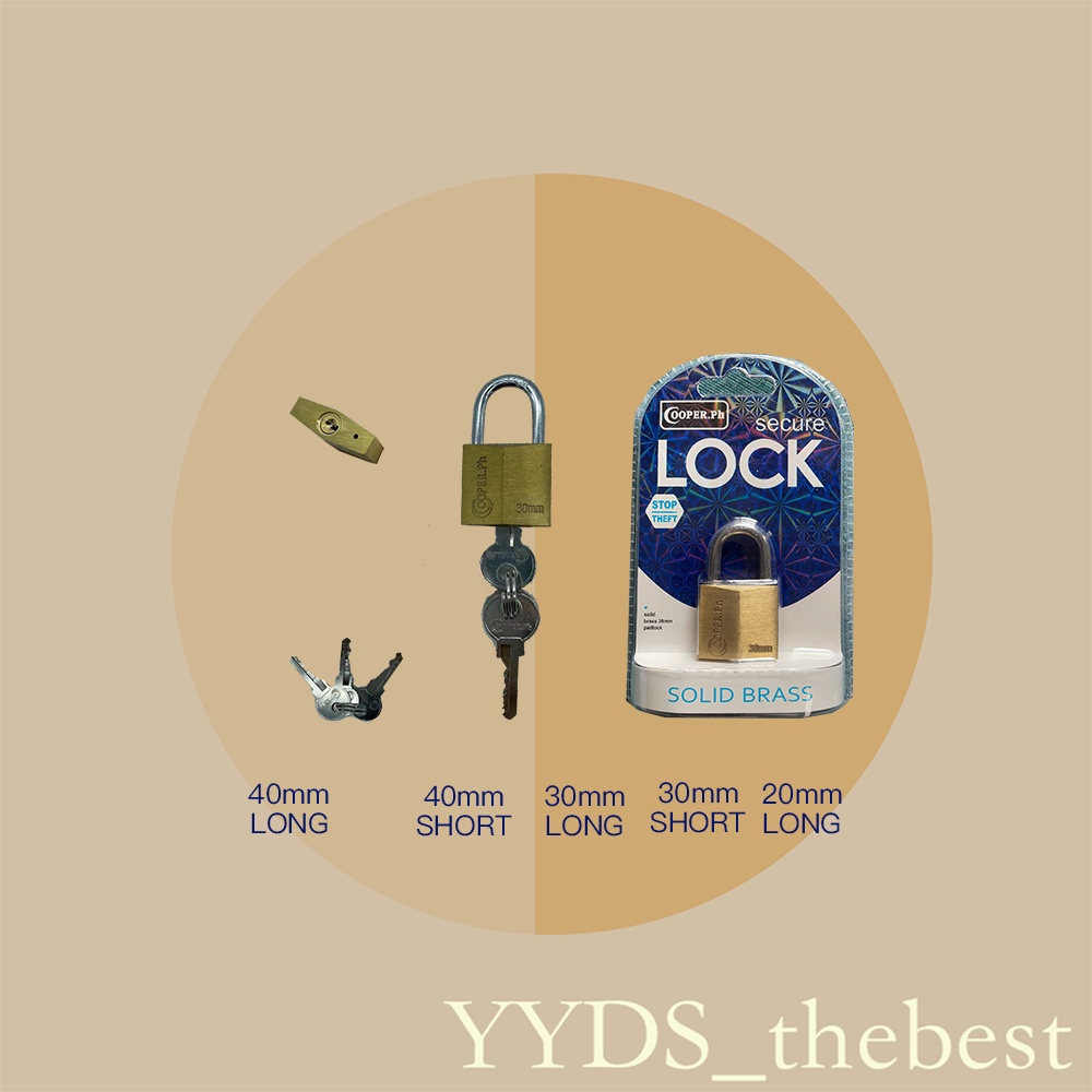 Cooper.ph CP-BPB Rhombus solid Shape Brass Padlock Short and Long ...
