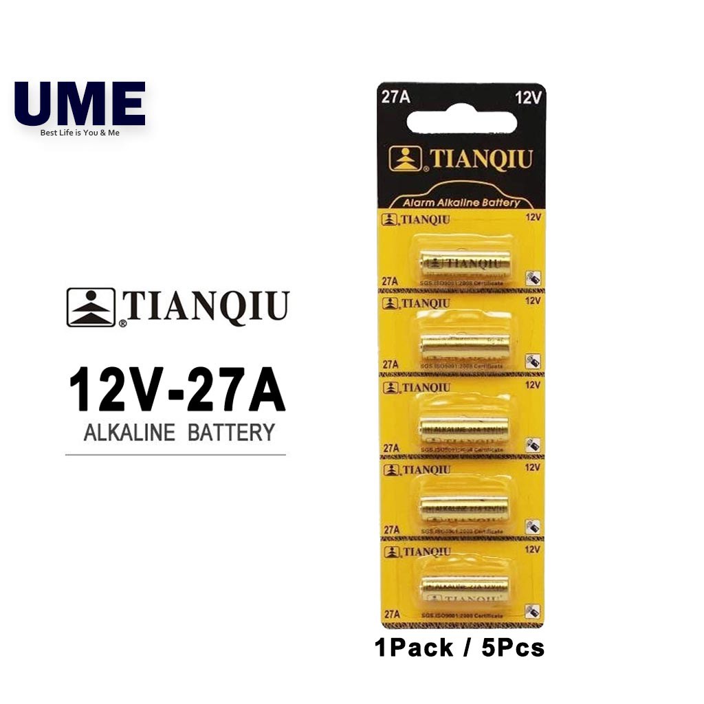 1 Pack/ 5PCS Tianqiu 12v 27A Alkaline Battery A27 R27A MN27 G27A V27GA ...