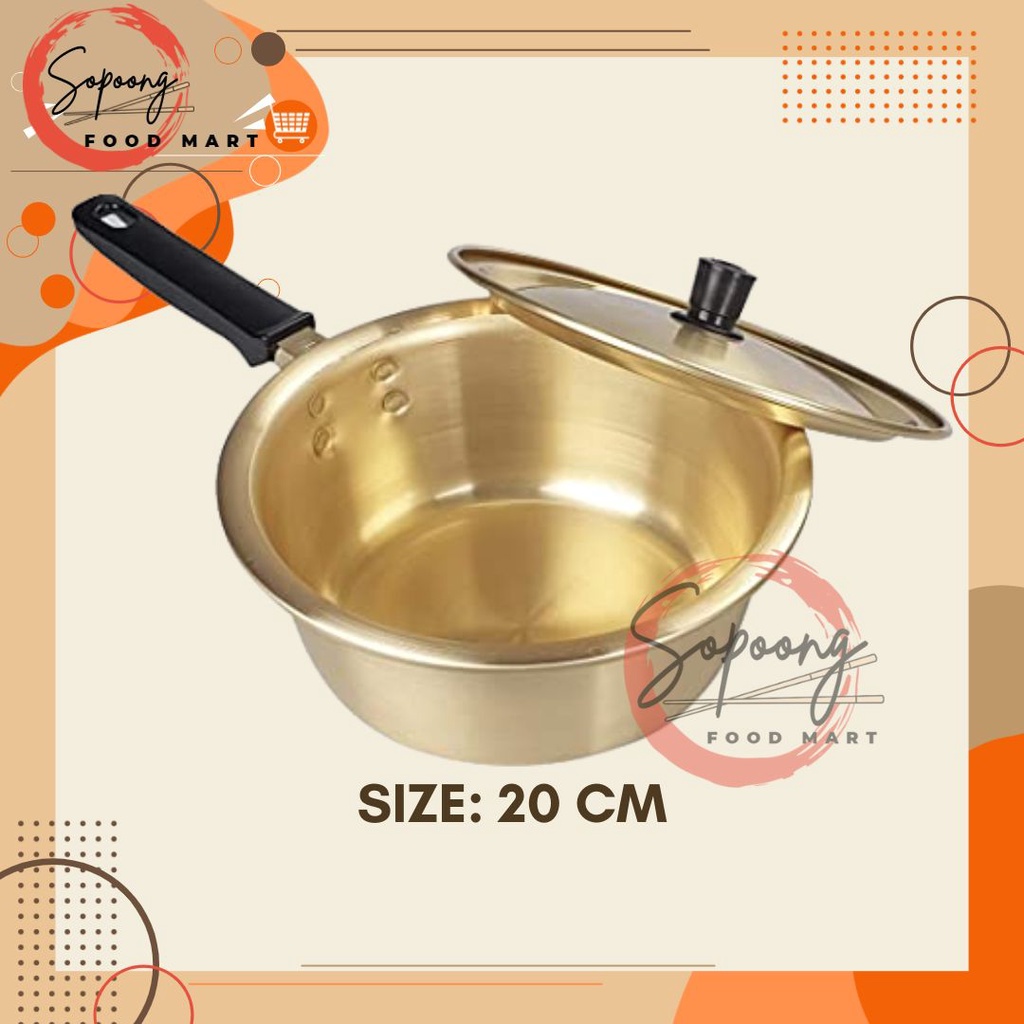CHEFRING KOREAN NOODLE GOLD ALUMINIUM POT 20cm (single handle) | Shopee ...