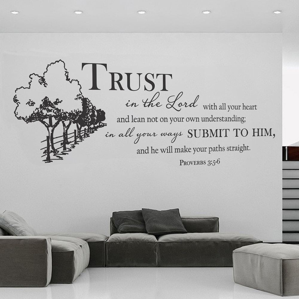 Proverbs 3:5-6 Wall Decal Quote Trust In The Lord Sticker Bible Verse ...
