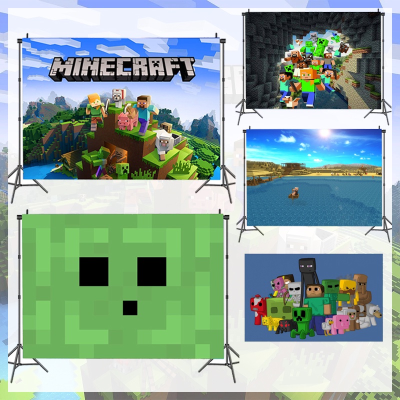 Minecraft Birthday Party Background Decoration Children's Room Living ...