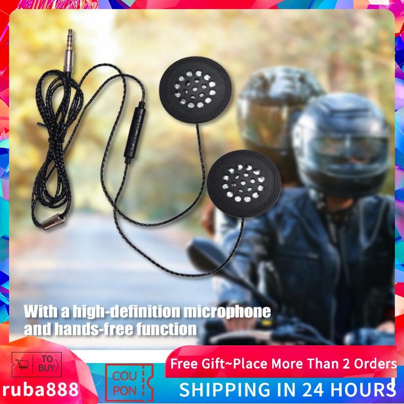 Wired Helmet Headphones Intercom High Fidelity HD Microphone Hands-Free ...