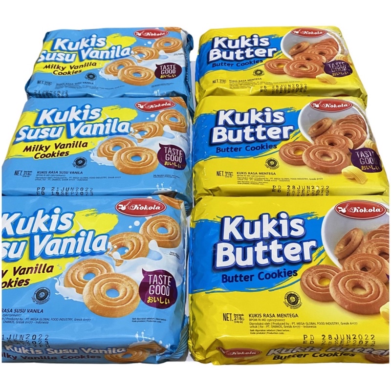 Kokola Kukis (Vanila/ Butter/ Mochanino) | Twin Pack Kukis - 218g ...
