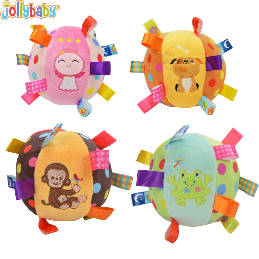 Baby Cartoon Rattle Toys Baby Plush Ball Toys Colorful Softy Rattle ...