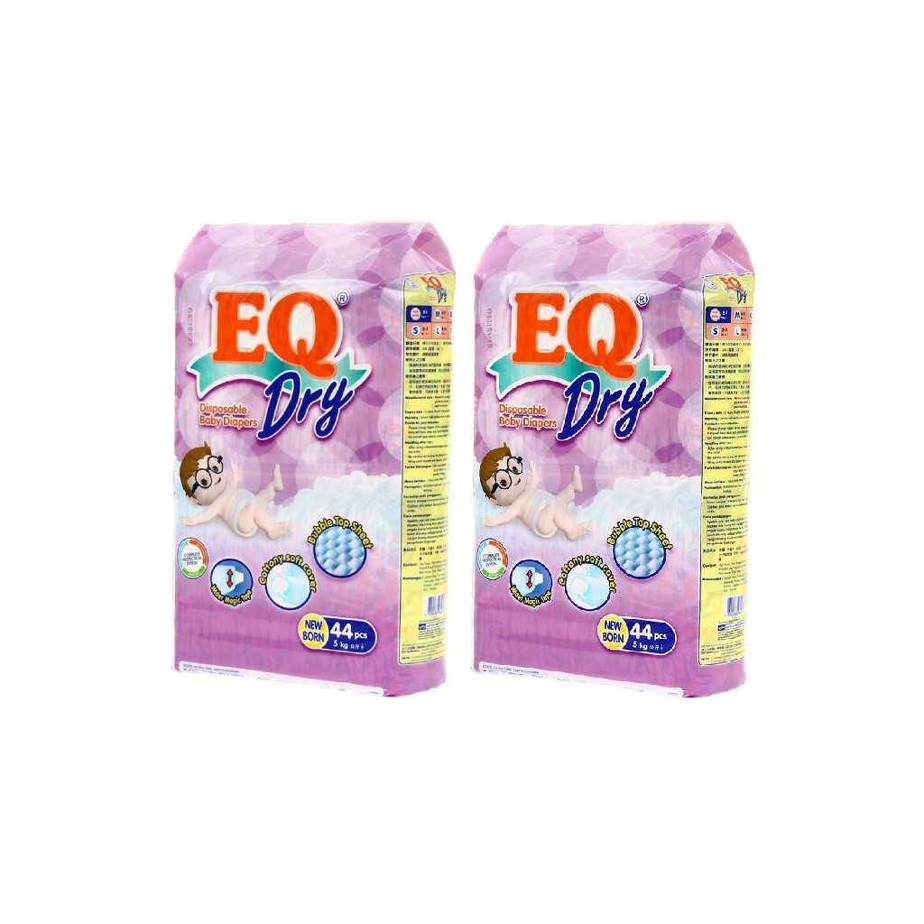 EQ Dry Econo Pack Newborn 44's Tape Baby Diapers Pack of 2 | Shopee ...