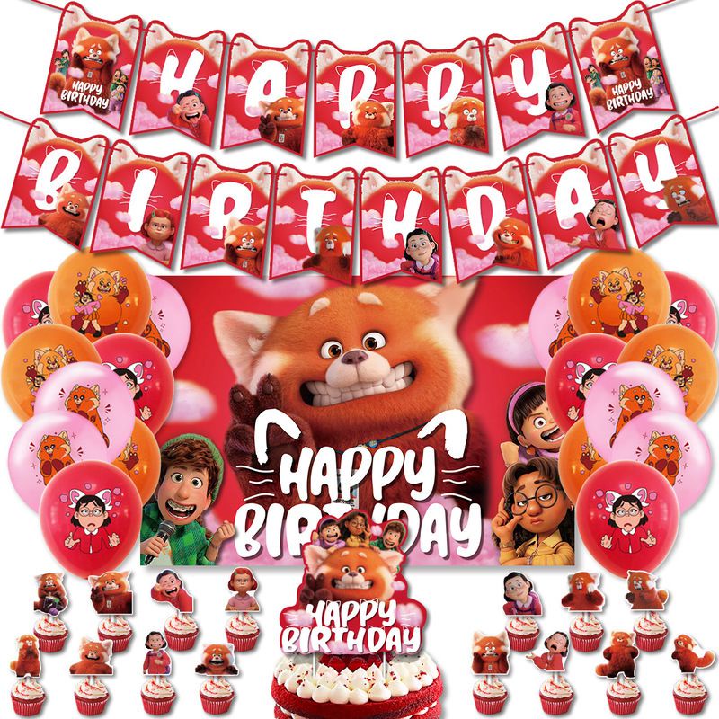 Turning Red Theme Surprises Birthday Party Cartoon Decorations Banners ...