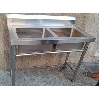 Portable Kitchen Sink with Stand Double Tub Stainless Steel | Shopee ...