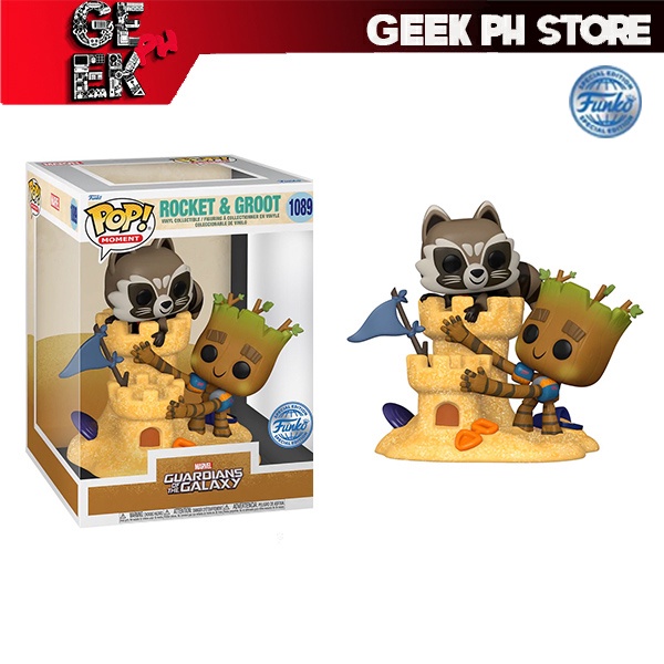 Funko Pop Moment ROCKET & GROOT (BEACH DAY) - GURDIANS OF THE GALAXY ...
