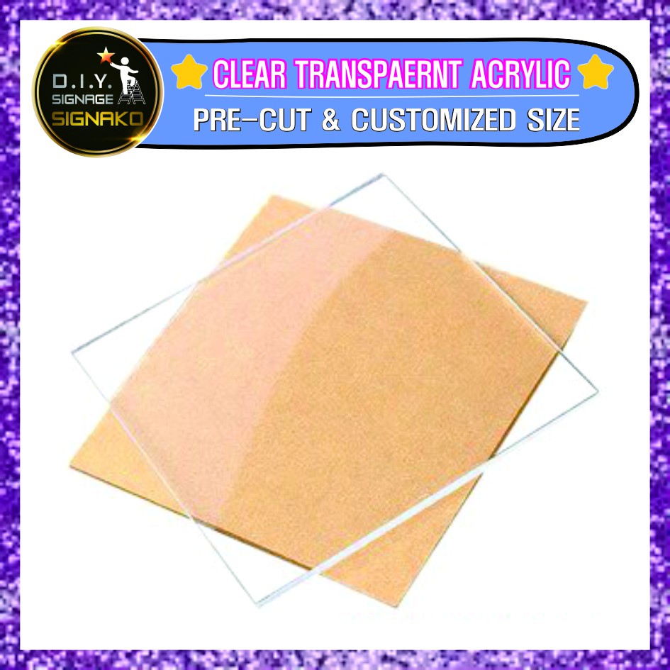 Clear Transparent Acrylic Sheet Pre Cut & Customized Size Plastic Glass ...