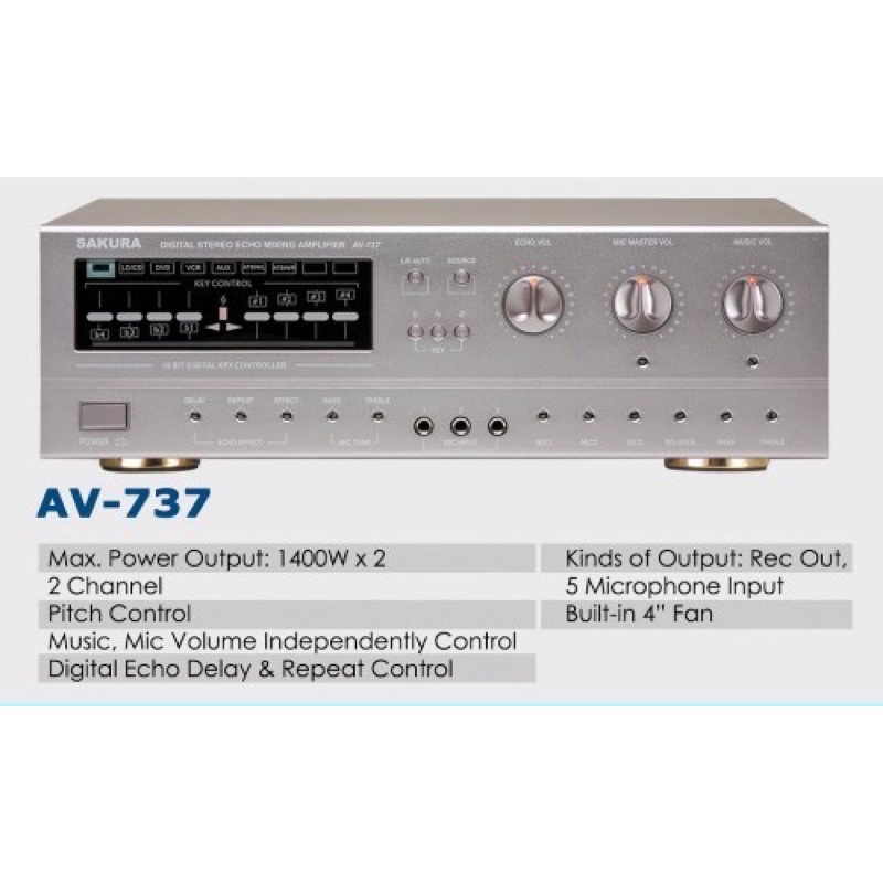 SAKURA AV-737 MIXING AMPLIFIER | Shopee Philippines