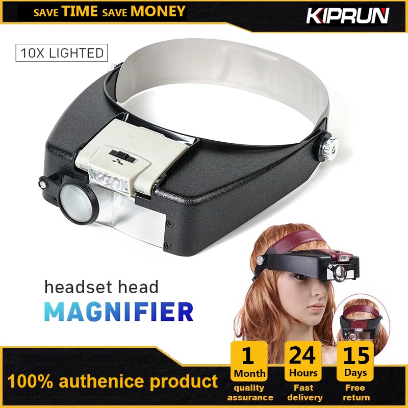KIPRUN Magnifying Headset Lamp Magnifying Glass Jeweler Loupe Wearing ...