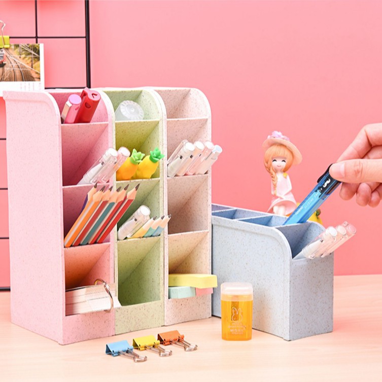 Japanese-style hard plastic 4-compartment pen shelf, small size ...