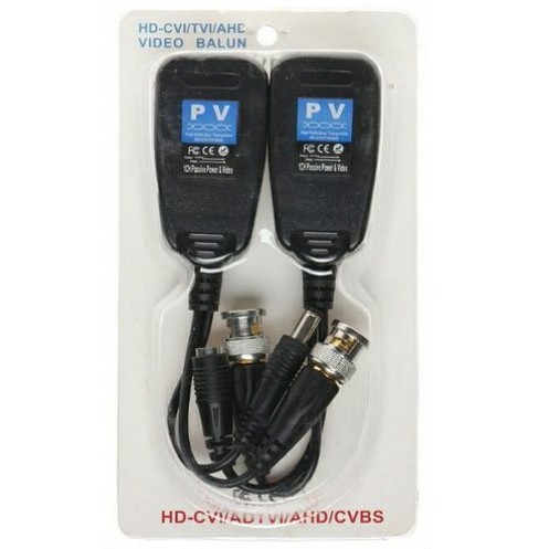 8MP HD-CVI/TVI/AHD/CVBS Passive Video Balun with Power Connector and RJ45 UTP CAT5/CAT5e/CAT6 ...