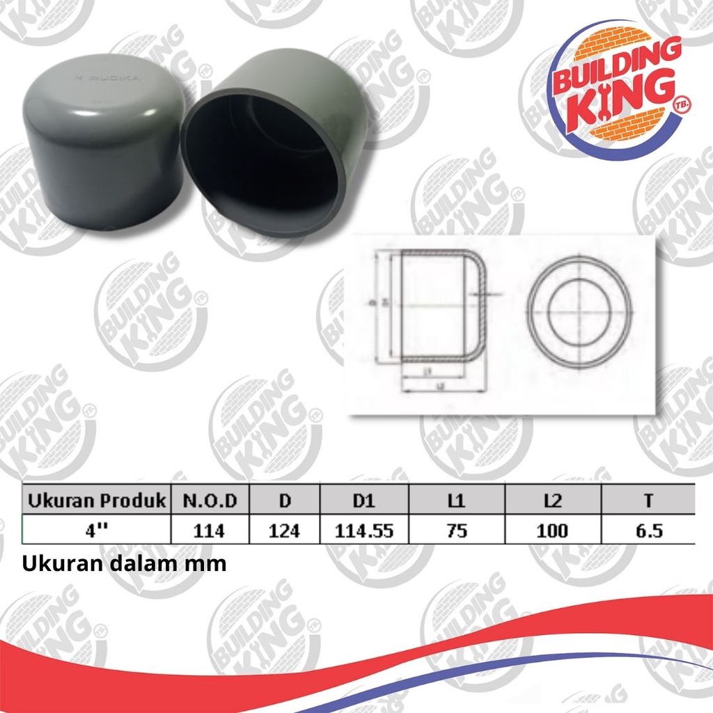 4''''inch D CAP Connection - Rucika PVC Pipe Ending CAP Fittings ...