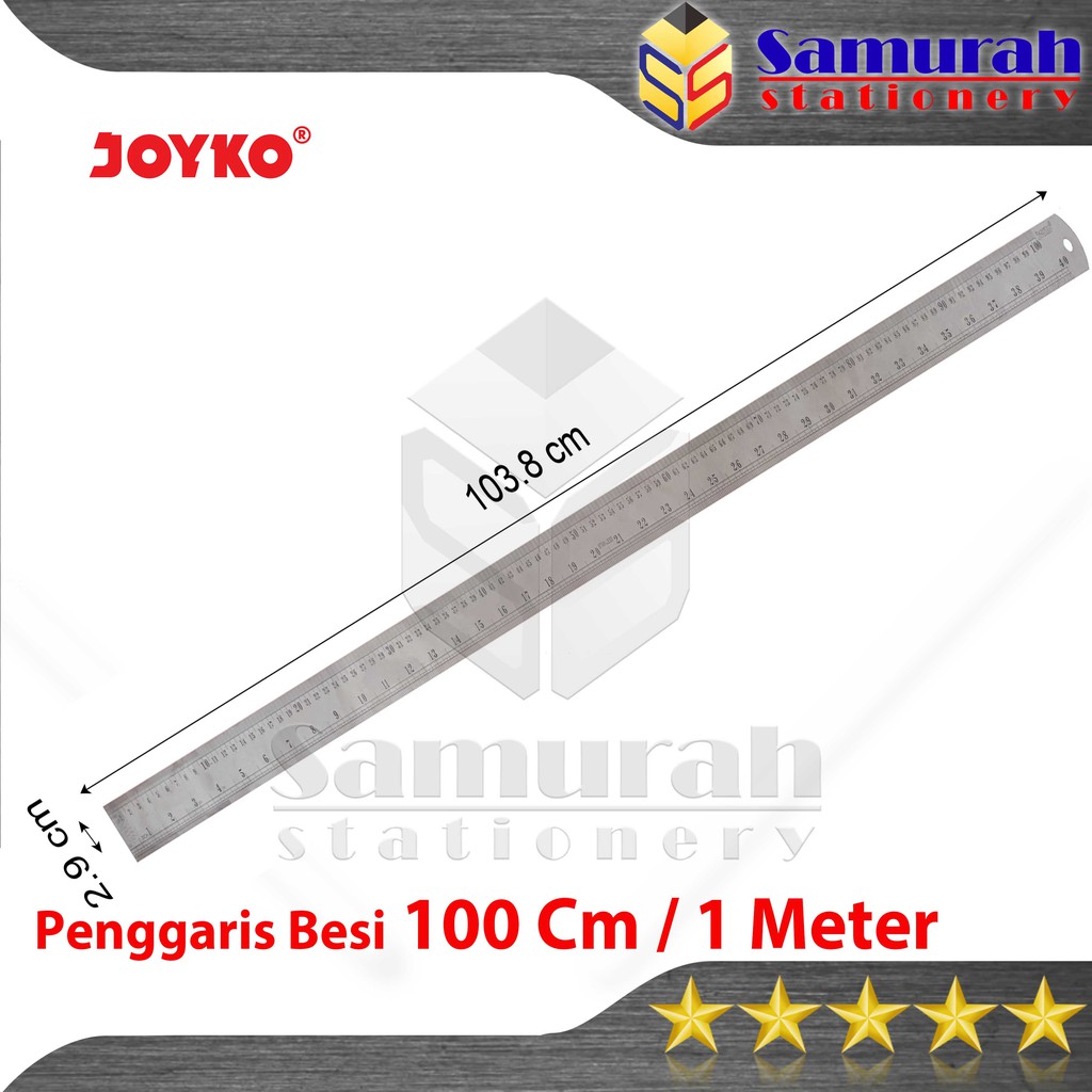 Joyko Iron Ruler 100 cm RL-ST100 / PCS / Ruller Stainless 1 Meter ...