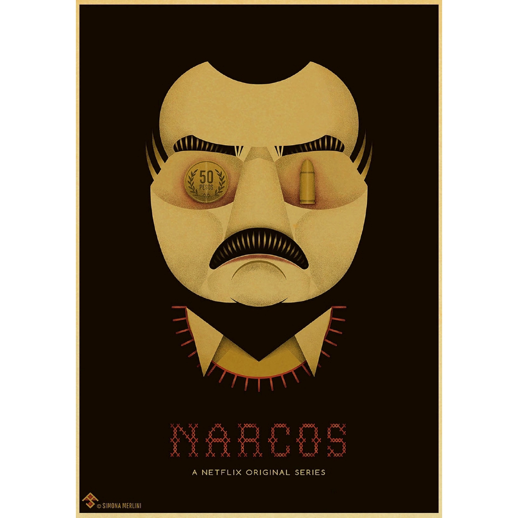 Classic Portrait Narcos Colombia Pablo Escobar Crime TV series Vintage ...