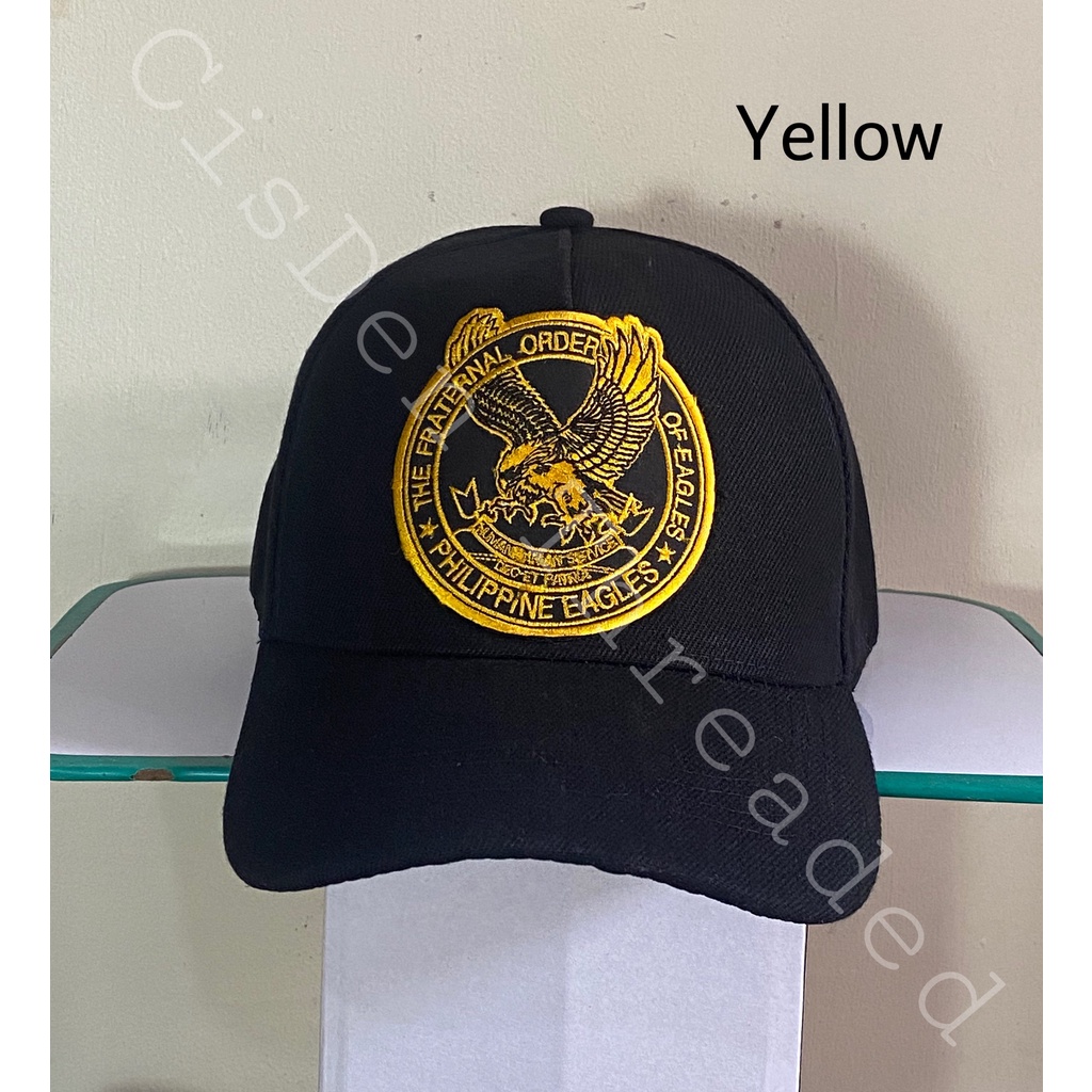 BLACK Cap (NEW DESIGN) with Embroidered The Fraternal Order of Eagles ...