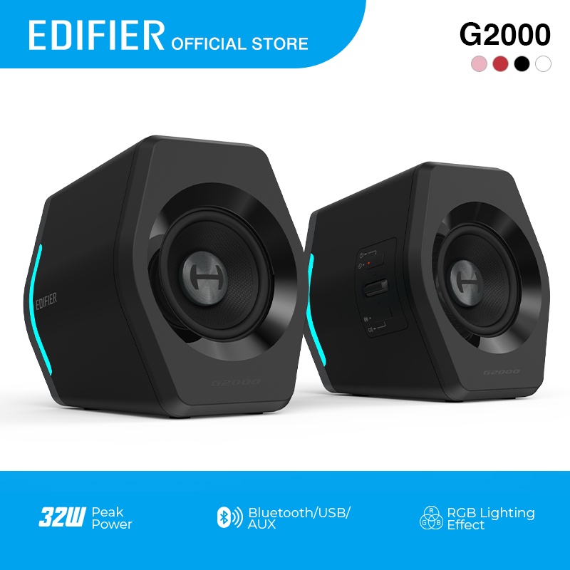 Edifier G2000 - 2.0 Gaming Speakers with USB soundcard LED & Powerful ...