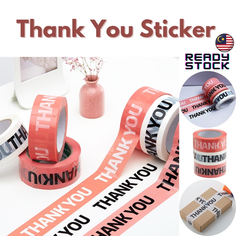 100Meter Thank You Sticker Terima Kasih Stiker Wrapping Sticker ...