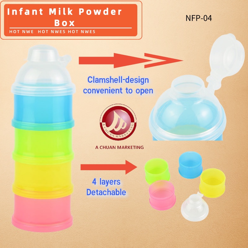 4-Layer Milk Powder Box Portable Milk Powder Formula Dispenser Storage ...