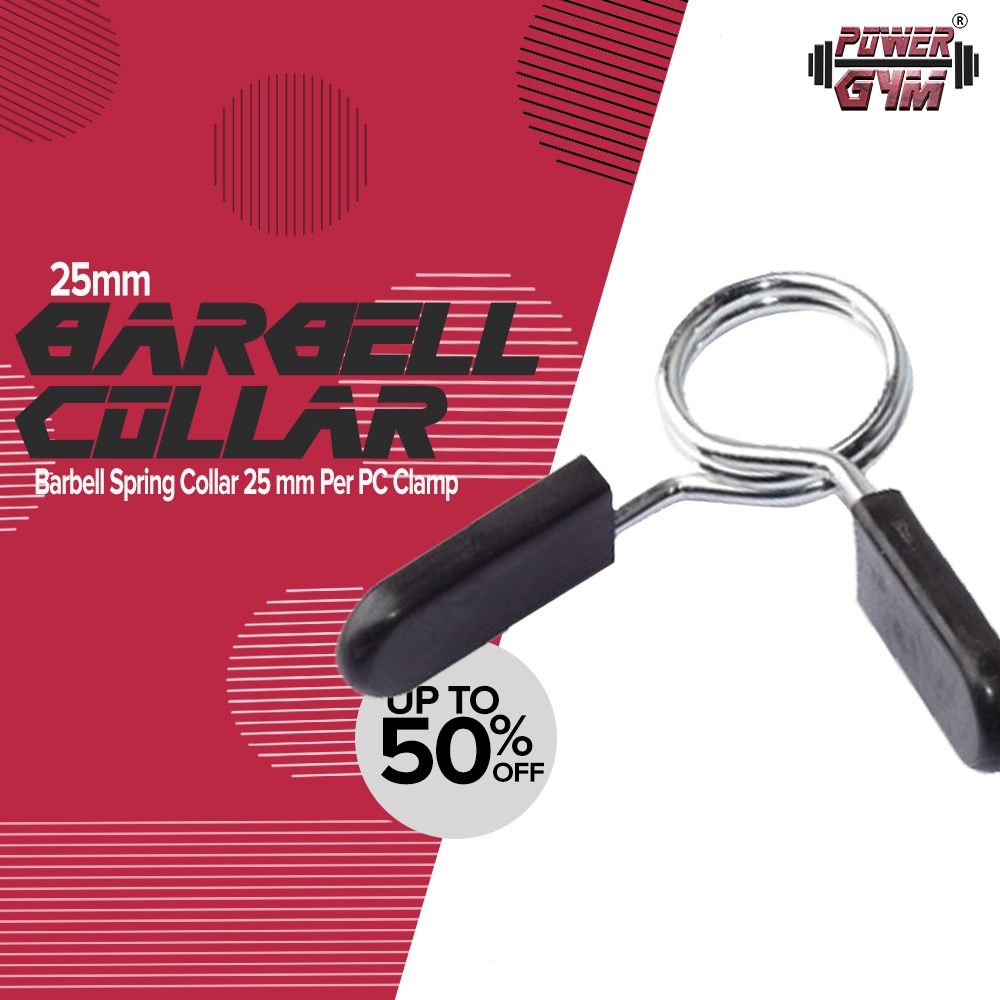 POWERGYM Barbell Spring Collar 25 Mm Per Pc Clamp Gym Weight S Dumbbell ...