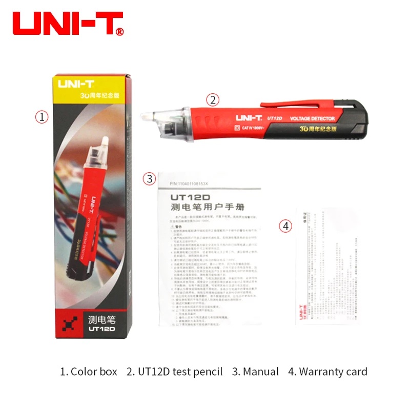 UNI-T UT12E UT12M Socket Wall AC Voltage Detector Indicator 24V-1000V ...