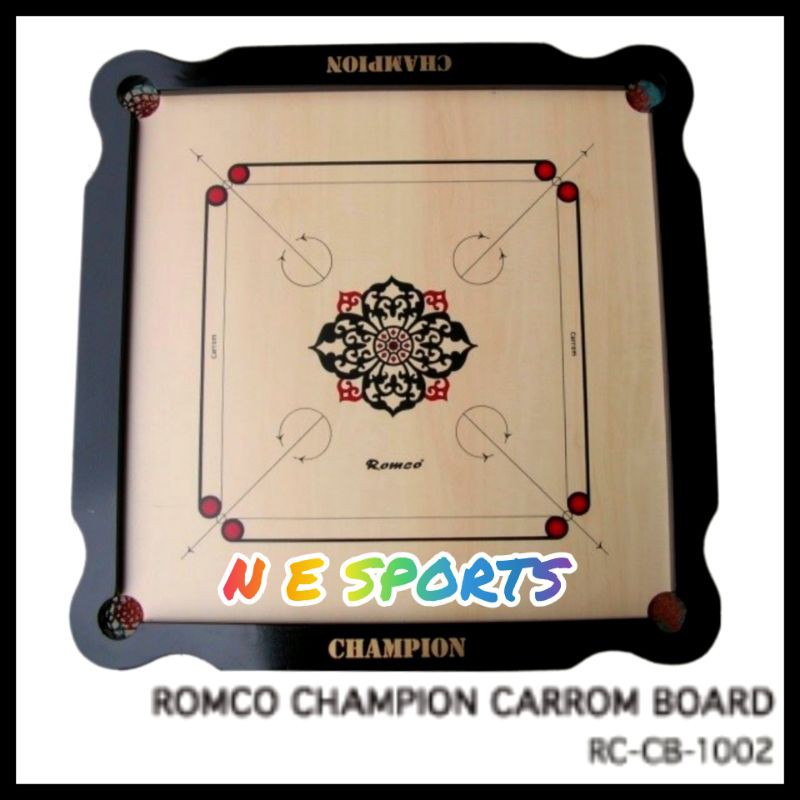 Romco Champion Carrom Board Free Carrom Powder Carrom Men Set | Shopee ...