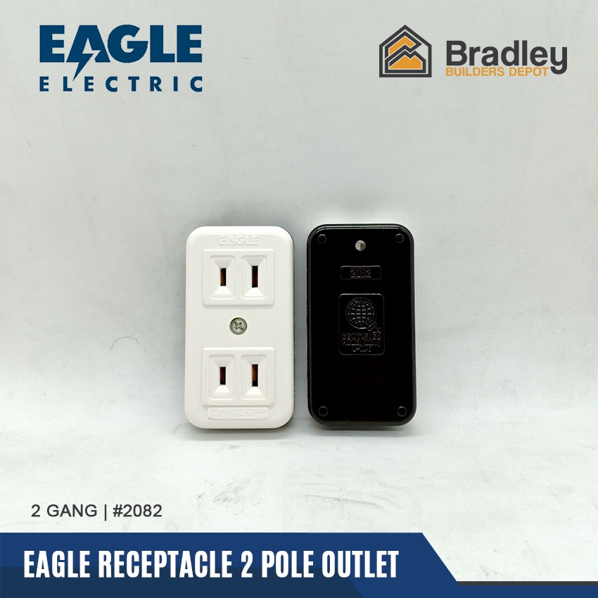 Eagle Receptacle 2 Pole Outlet (2 gang or 3 gang) | Shopee Philippines