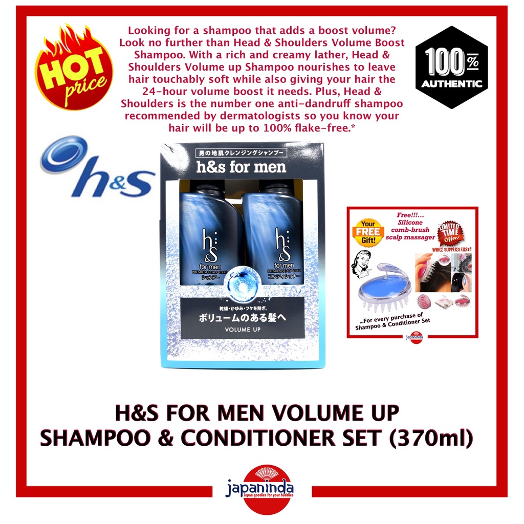 H&S For Men Volume Up Shampoo & Conditioner Set 370ml | Shopee Philippines