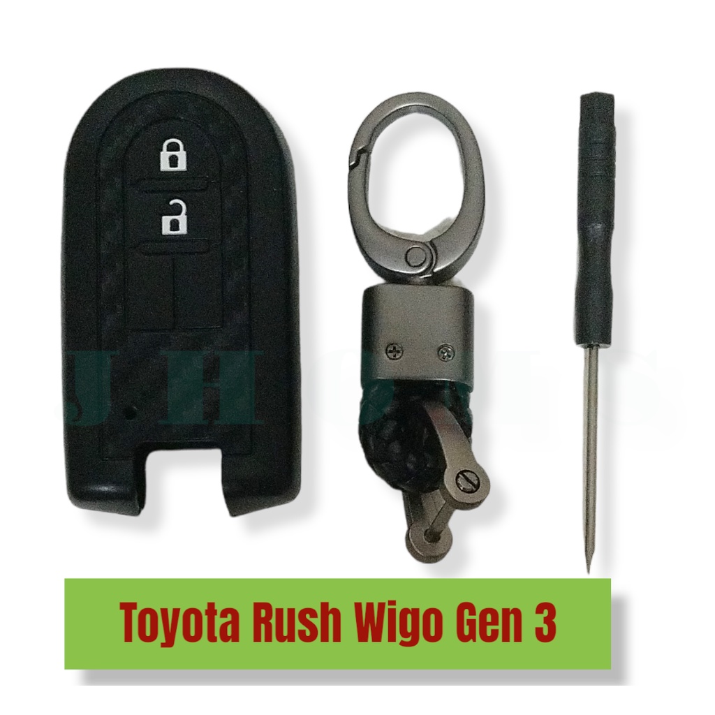 Carbon fiber Silicone Smart Key Keyless Remote Cover for Toyota Rush ...