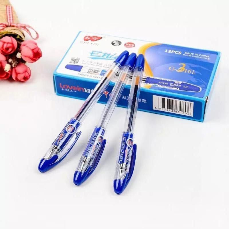 Enice 0.5mm G-316L Gel Ink Pen Ballpen Black/Blue/Red 12pcs/box School ...