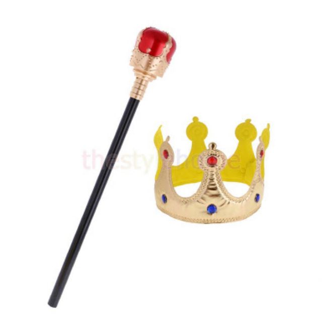 Crown And Scepter Set King And Queen Costume Royalty Halloween Costumes Shopee Philippines