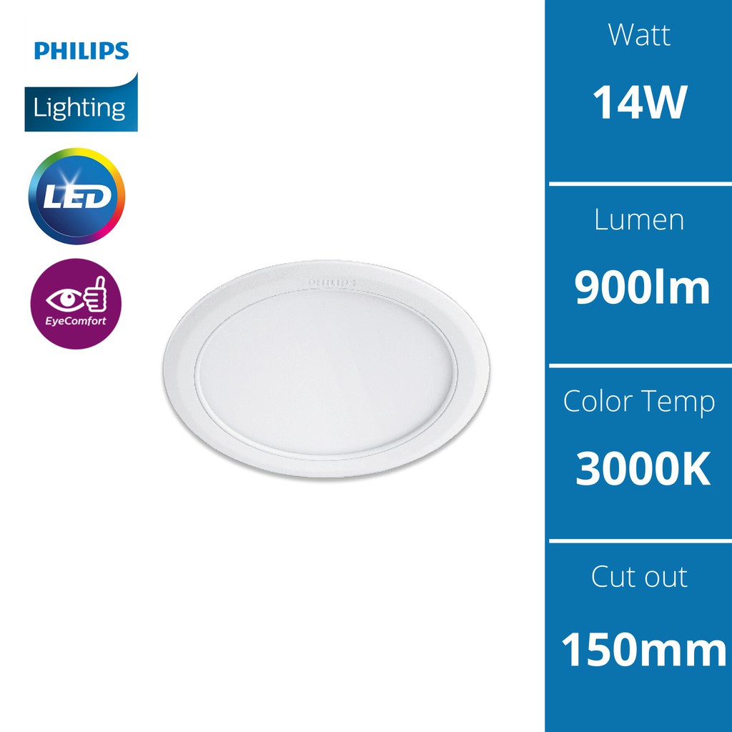 Philips LED Downlight Marcasite Round 14W (3000K/ 4000K/ 6500K ...
