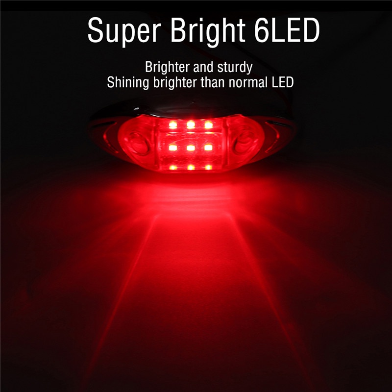 24V 6 LED Truck Side Light Front Light Marker Indicators Lights Lamp ...