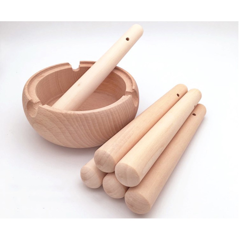 1pc 150 x 21mm Children Kids Wooden Food Muddler Grinding Rod Wood ...